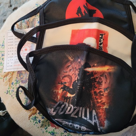 Unbranded | Accessories | Set Of 3 Godzilla 200 Cloth Face Masks | Poshmark